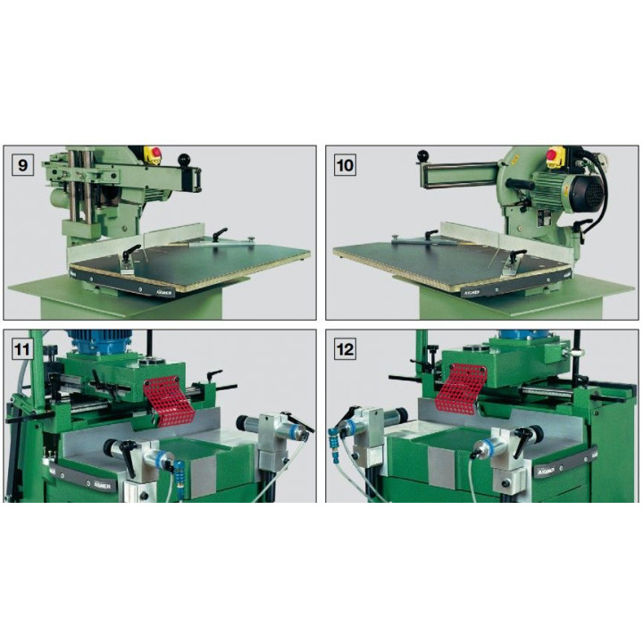 Rails de fixation AIGNER. Fraisage et protection pour machines à bois